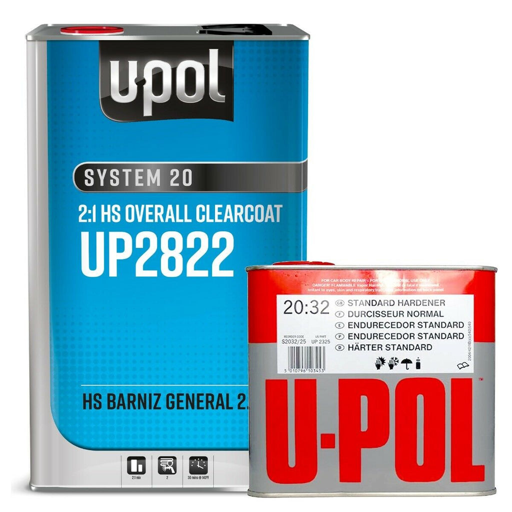 U-POL UP2822 5L HS Overall Clearcoat w/ 2325 Standard Hardener 2.5L 2:1 ...