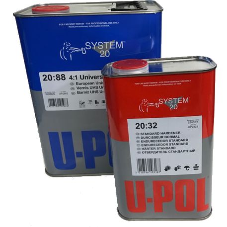 U-Pol 2K Universal Urethane Clearcoat 4:1, UP2882, 1 GAL with Hardener ...